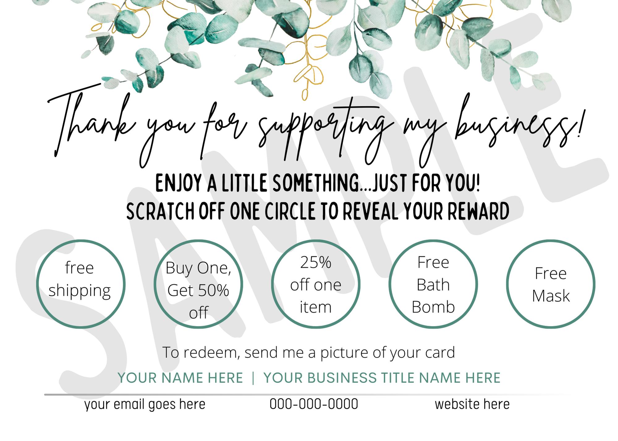 Editable Eucalyptus Customer Appreciation Card Template | Personalized ...