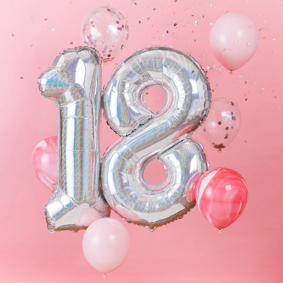 18th Birthday Party Balloon Bundle Foil 18 Balloons - Etsy