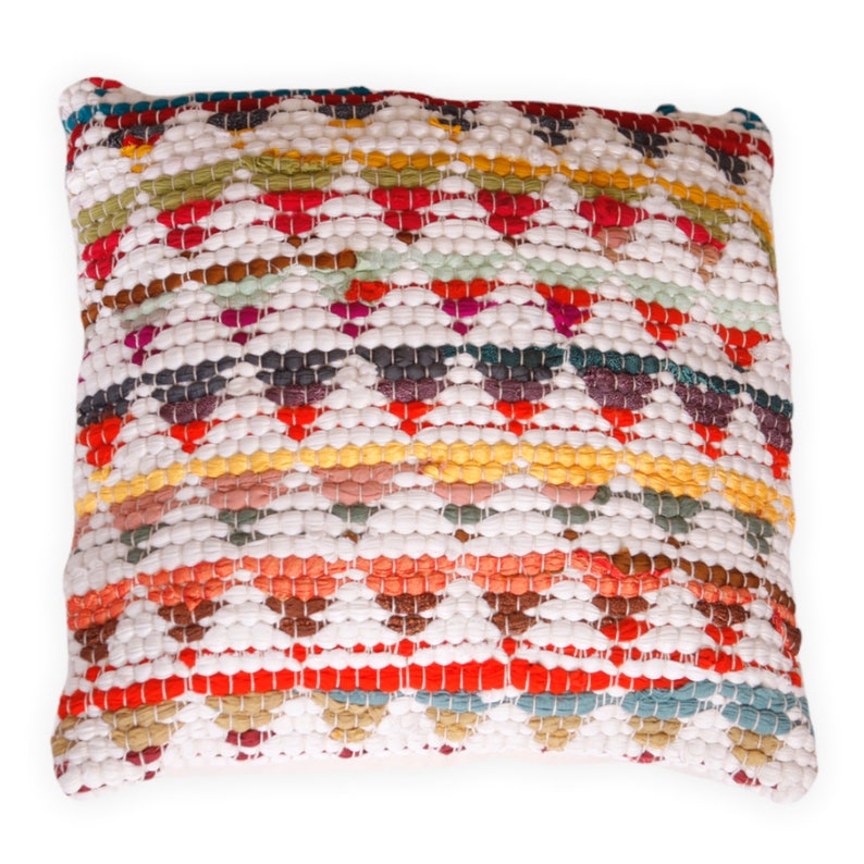 Sarva Multi Chindi Rag Rug and Matching Cushion Cover - Etsy