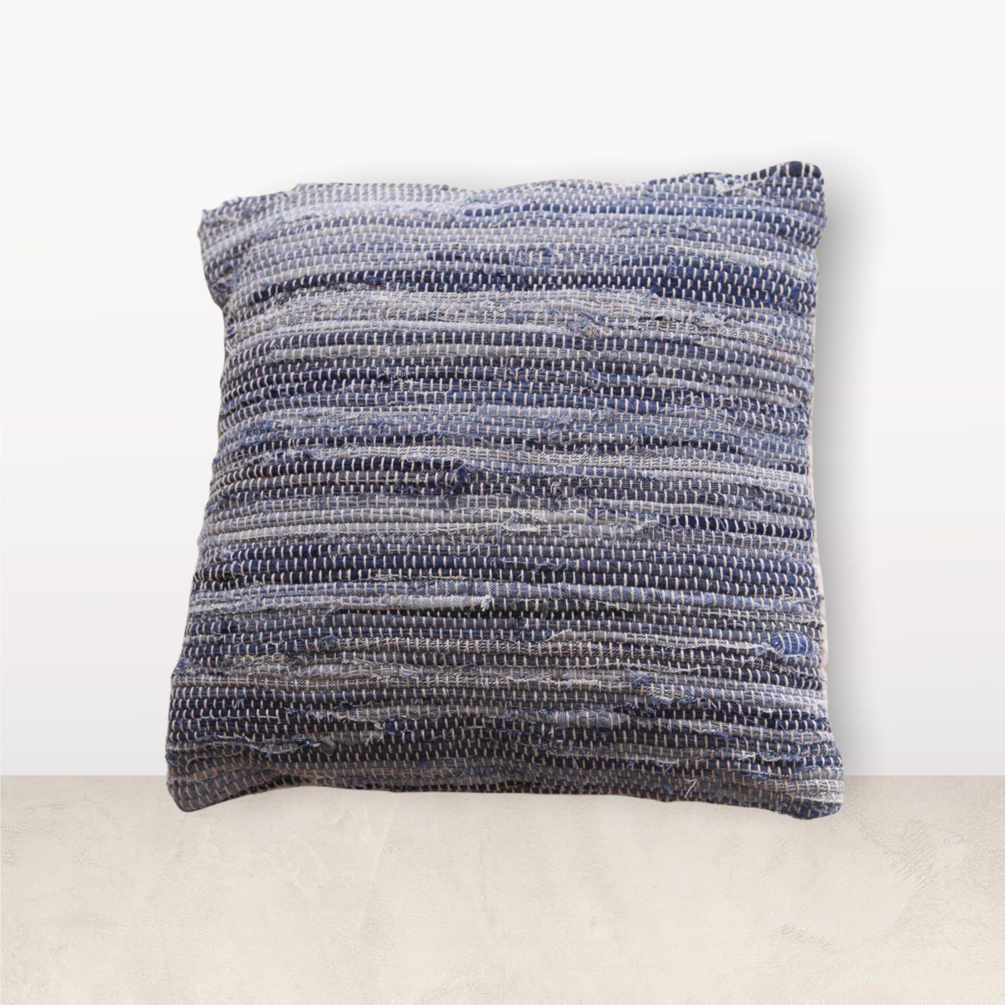 Samundra Denim Chindi Rag Rug and Matching Cushion Cover - Etsy