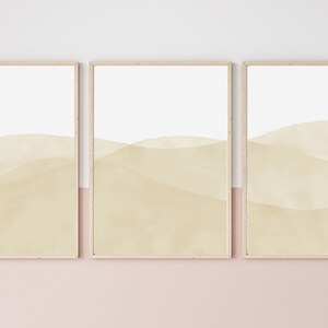 Set of 3 Watercolor Prints Boho Wall Art Minimalist Wall Art Watercolor ...