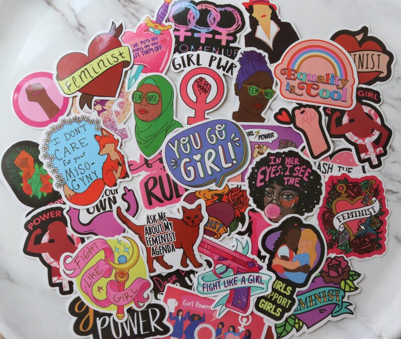 Cool Feminist Sticker Pack Girl Power Stickers Vinyl Etsy