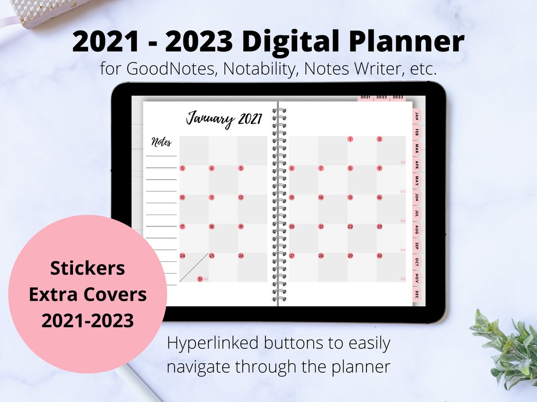 Digital Planner Goodnotes, Pink Digital Planner, Planner 2022, Dated ...