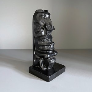 Boma Totem, Raven & Beaver, Black Cast Resin Reproduction. Made in ...