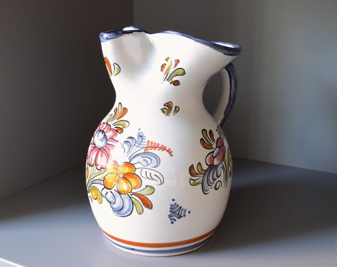 Talavera Pitcher, Spanish Pottery Sangria Jug, Signed, Traditional Hand ...