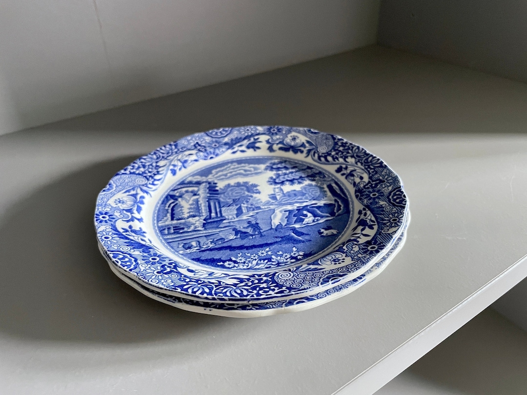 2 X Copeland Spode, Spodes Italian Tea Plates, Spodes Blue Italian Side ...
