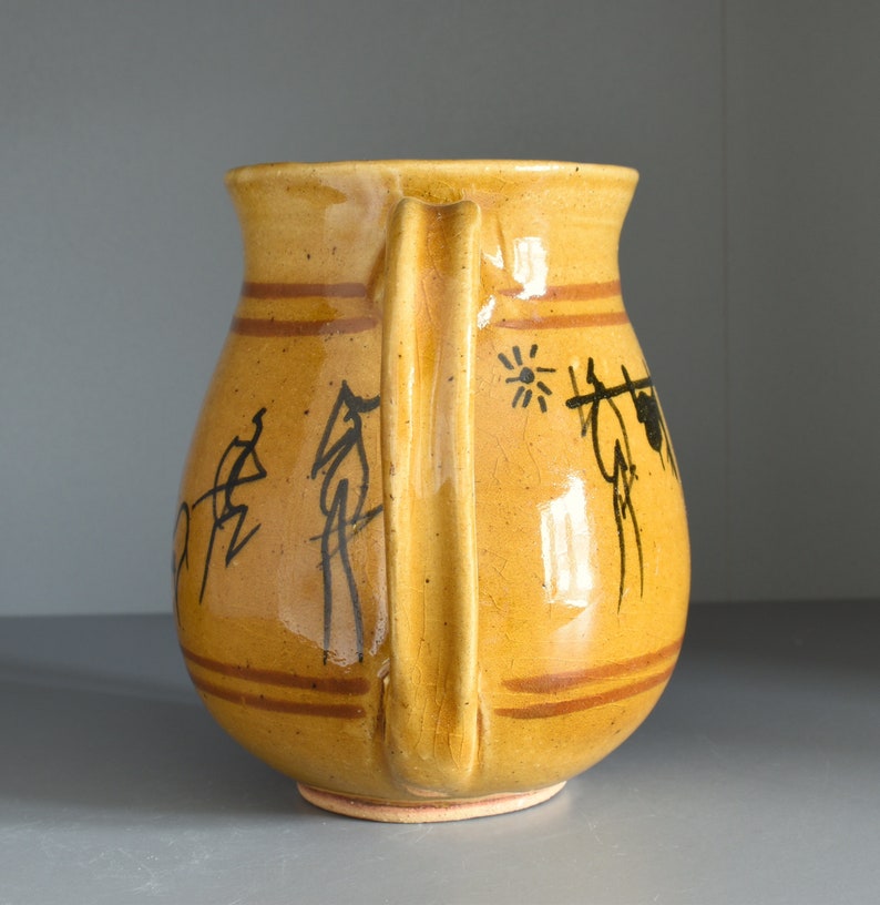 Mzilikazi Pottery Jug, Hand Made in Zimbabwe, Hand Painted Figures ...