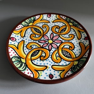Small Spanish Pottery Wall Plate, Hand Painted With a Bright and ...