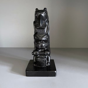 Boma Totem, Raven & Beaver, Black Cast Resin Reproduction. Made in ...
