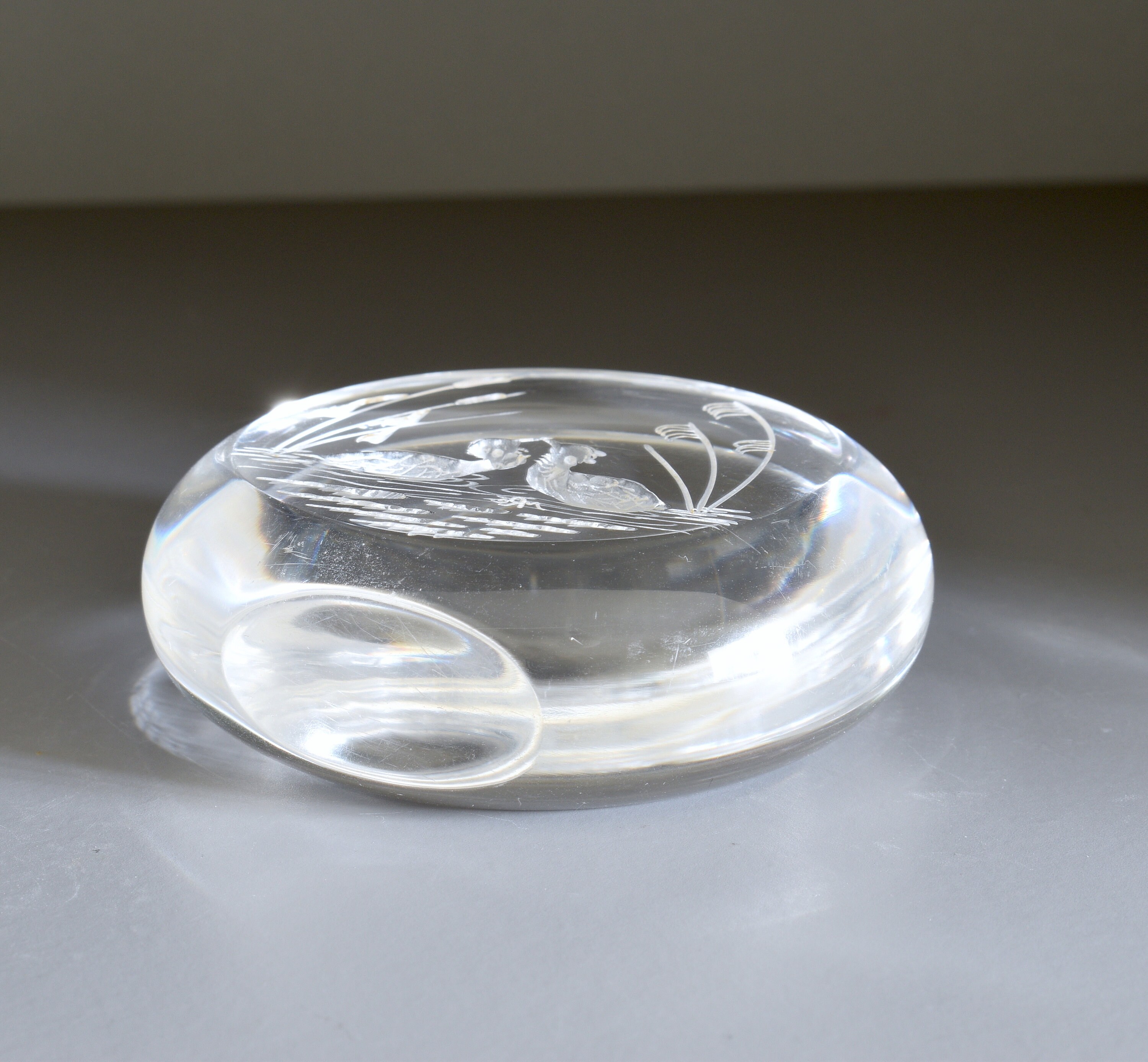 Lucite Paperweight Reverse Etched Two Ducks / Water & Reeds - Etsy