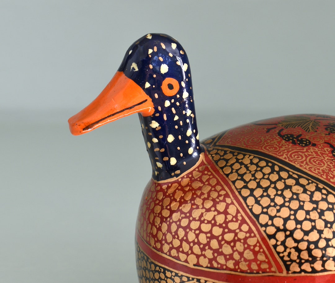 Papier Mache Duck Box Lacquered Paper Trinket Box Kashmiri - Etsy