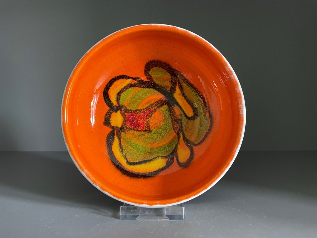 Poole Pottery Bowl, Delphis Range Shape 89. Bright & Colourful Bold ...