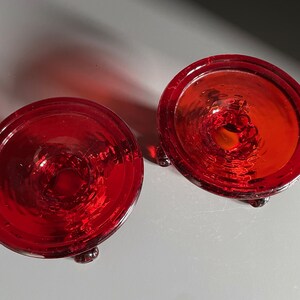 Rare Ruby Red, Antique Sowerby Glass Plate Stands in the Victorian ...