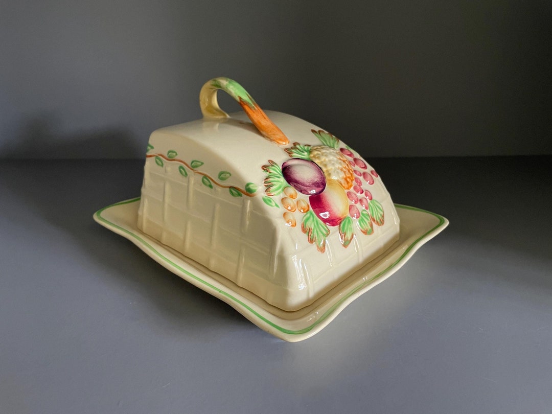 Royal Staffordshire Pottery Cheese Dish in the Fruit Basket Pattern ...