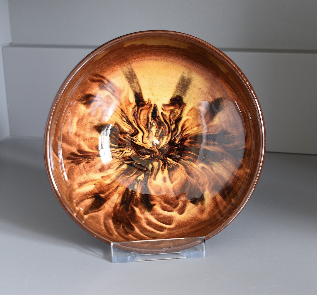 Tenby Pottery Bowl, Marbled Drip Glaze, Vintage Welsh Studio Pottery ...