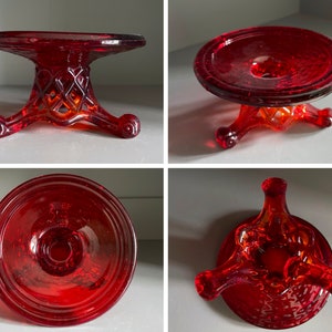 Rare Ruby Red, Antique Sowerby Glass Plate Stands in the Victorian ...