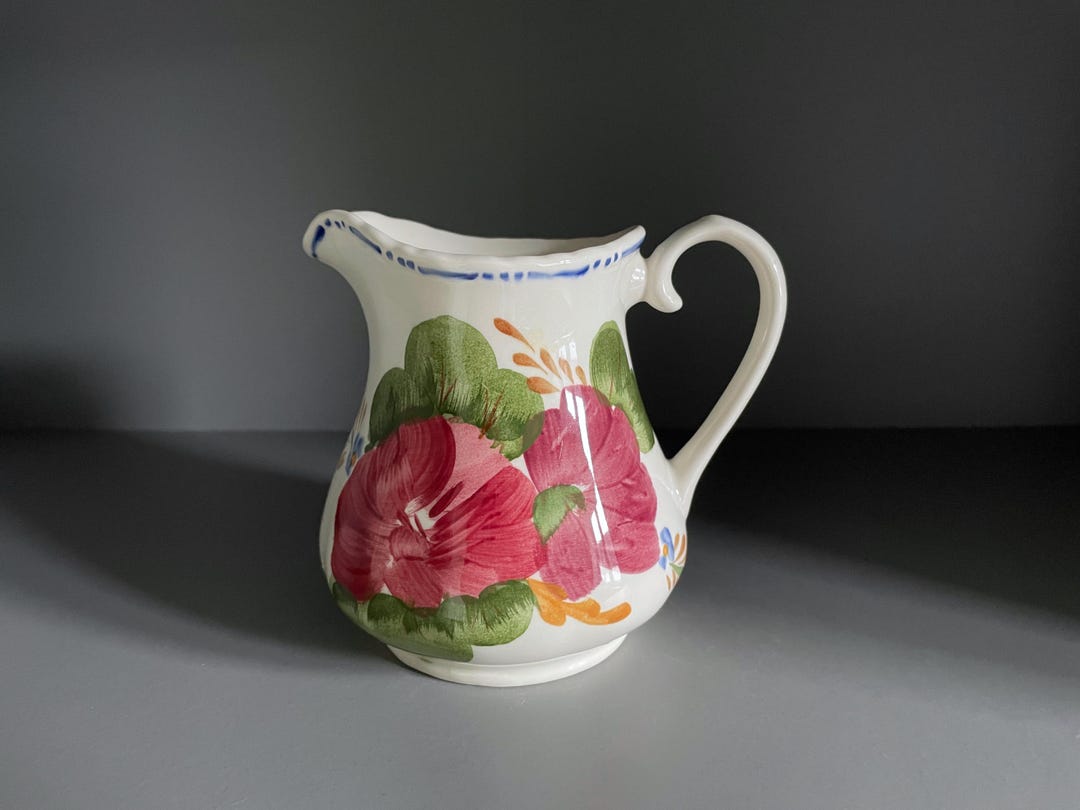 Simpsons Belle Fiore Jug, Chanticleer Ware, Dark Blue Stitching, 1 Pint ...