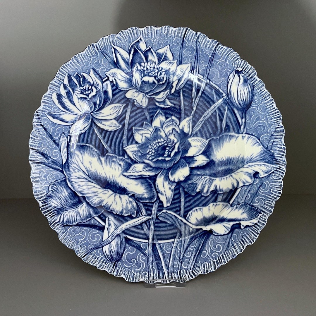 Wedgwood Etruria Water Lily Plate Decorated in Blue Transfer Print, Old ...