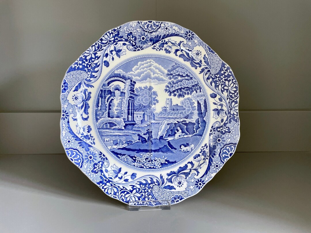 Vintage Copeland Spode Plate, Blue Italian Octagonal Divided Sandwich ...