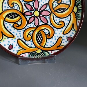 Small Spanish Pottery Wall Plate, Hand Painted With a Bright and ...