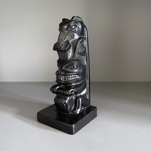 Boma Totem, Raven & Beaver, Black Cast Resin Reproduction. Made in ...