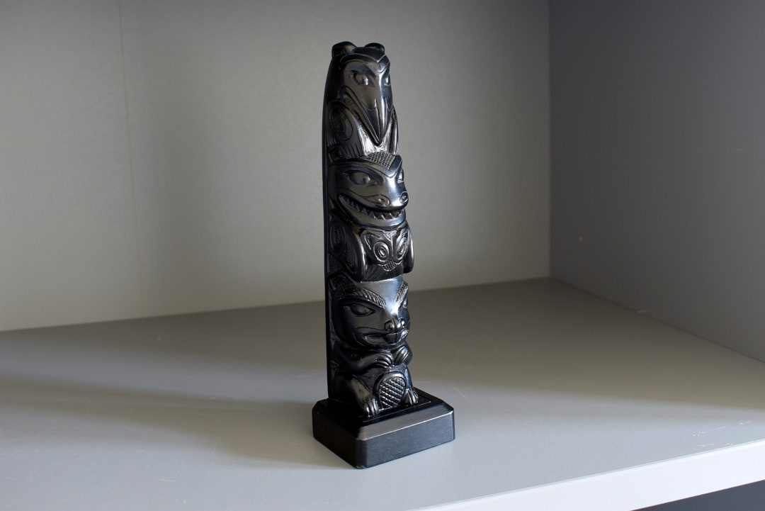 Boma Totem Raven Frog Beaver Cast Resin Reproduction Made - Etsy