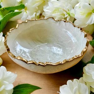 Small Bowl White Geode Design, Decorative Bowl, Serving Bowl, Snack ...