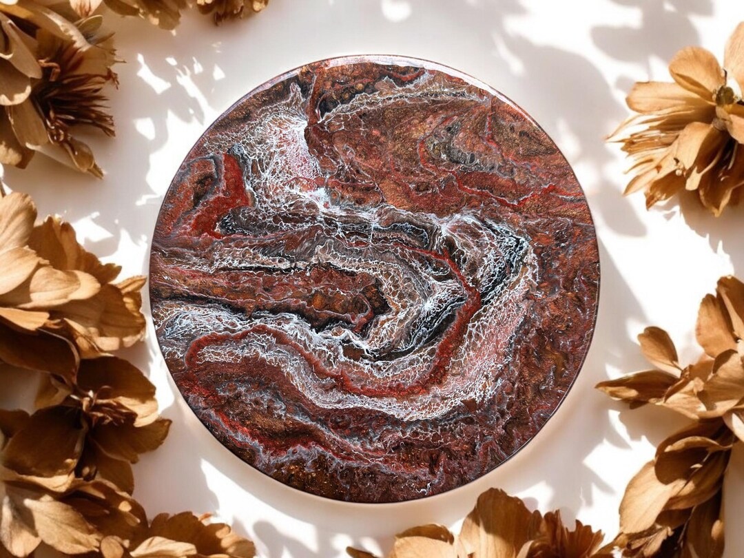 Black, Bronze and Copper Lazy Susan, Hand Poured Geode Design Epoxy ...