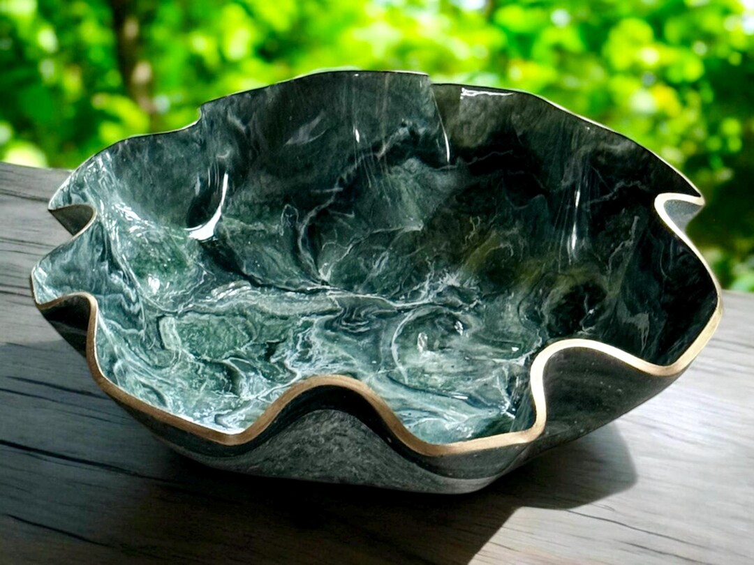 Large Geode Bowl Green, Decorative Bowl, Serving Bowl, Snack Bowl ...
