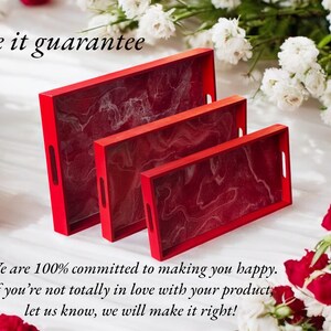 Wood and Epoxy Resin Tray Red Geode Design, Serving Tray, Tv Tray, One ...