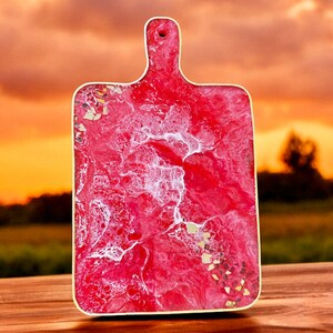 Cheese Board Red, Charcuterie Board Epoxy Resin Board Handmade ...