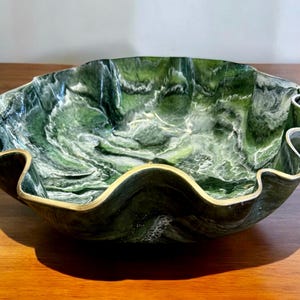 Large Geode Bowl Green, Decorative Bowl, Serving Bowl, Snack Bowl ...