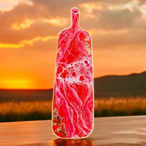 Cheese Board Red, Charcuterie Board Epoxy Resin Board Handmade ...