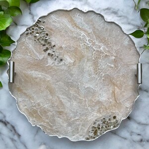 Handmade Cream Tray, Decorative Tray, Epoxy Serving Tray, Epoxy Art ...