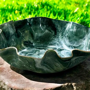 Large Geode Bowl Green, Decorative Bowl, Serving Bowl, Snack Bowl ...