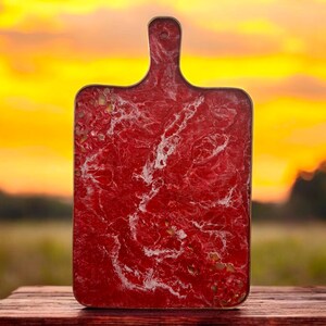 Cheese Board Red, Charcuterie Board Epoxy Resin Board Handmade ...