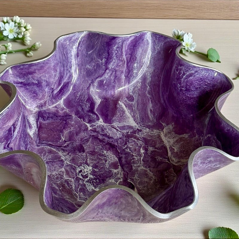 Purple Resin Art Bowl - Etsy