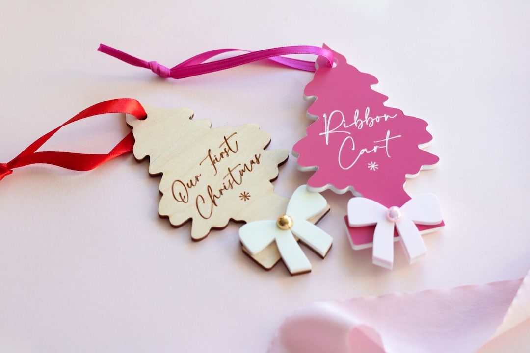 Original Acrylic/birch Wood Personalized Tree Tag - Etsy