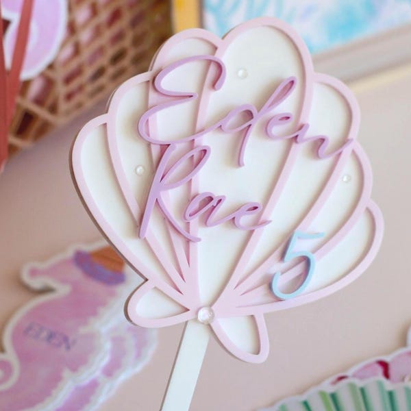Seashell Cake Topper - Etsy