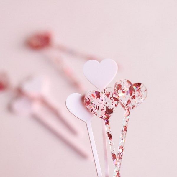 Heart Swizzle Sticks - Etsy