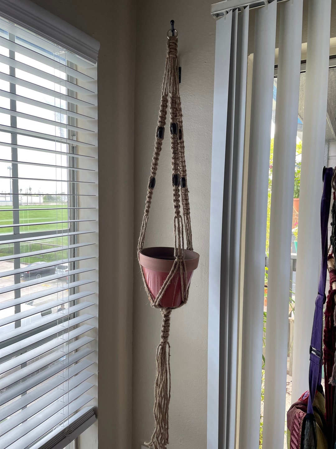 Handmade Macramé Jute Rope Plant Hanger - Etsy
