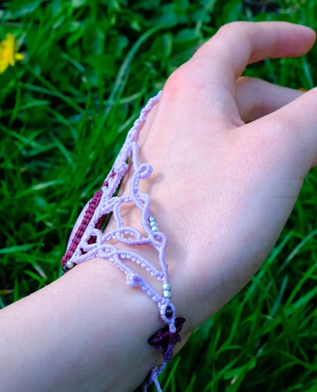 Fairy Macrame Bracelet, Forest Handpiece With a Natural Phosphosiderite ...