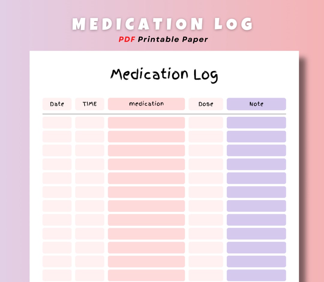 Medication Tracker, Printable Easy Medicine Chart, Weekly Medication ...