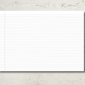 Horizontal Notebook Paper Digital Download, School Paper, Lined Paper ...