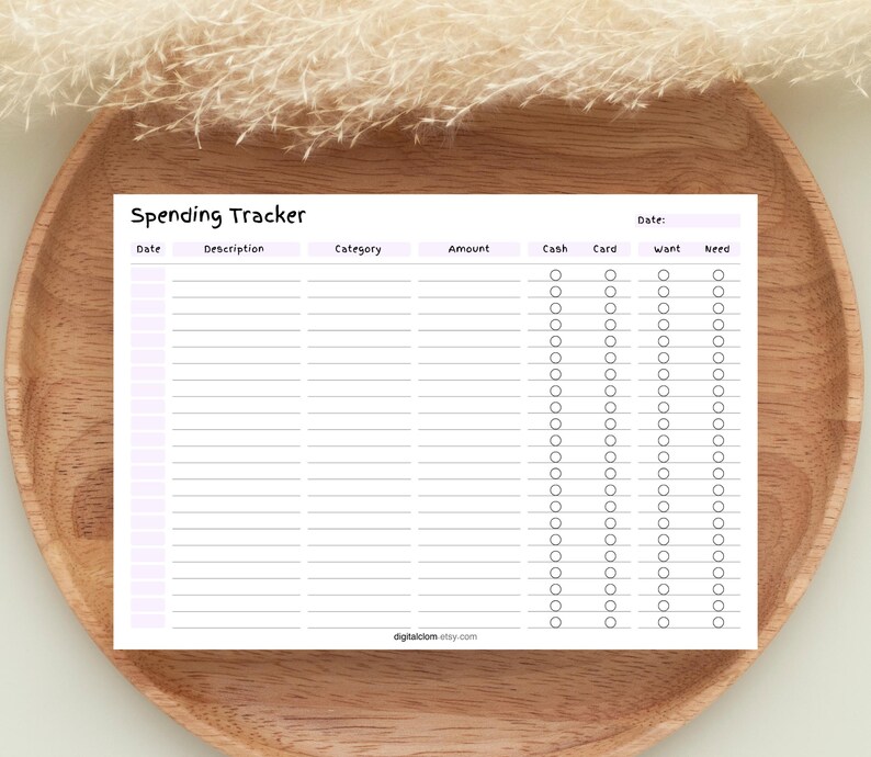 Spending Tracker Printable: Expense Log, Budgeting Sheet (PDF Download ...