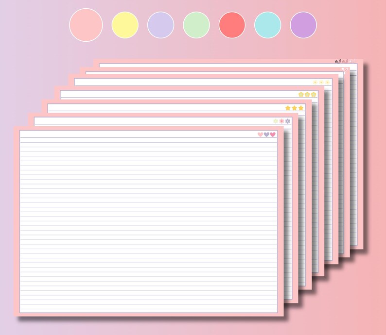 Horizontal Notebook Paper Digital Download School Paper Lined Paper PDF ...