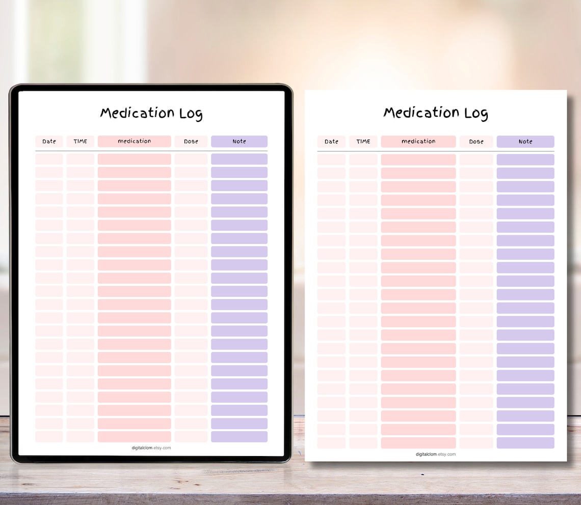 Medication Tracker, Printable Easy Medicine Chart, Weekly Medication ...