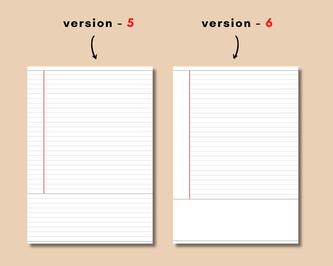 Notebook Paper Digital Download, School Paper, Lined Paper PDF ...