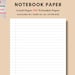Printable Lined Notebook Paper: A5, A4, Letter Size (PDF Digital ...
