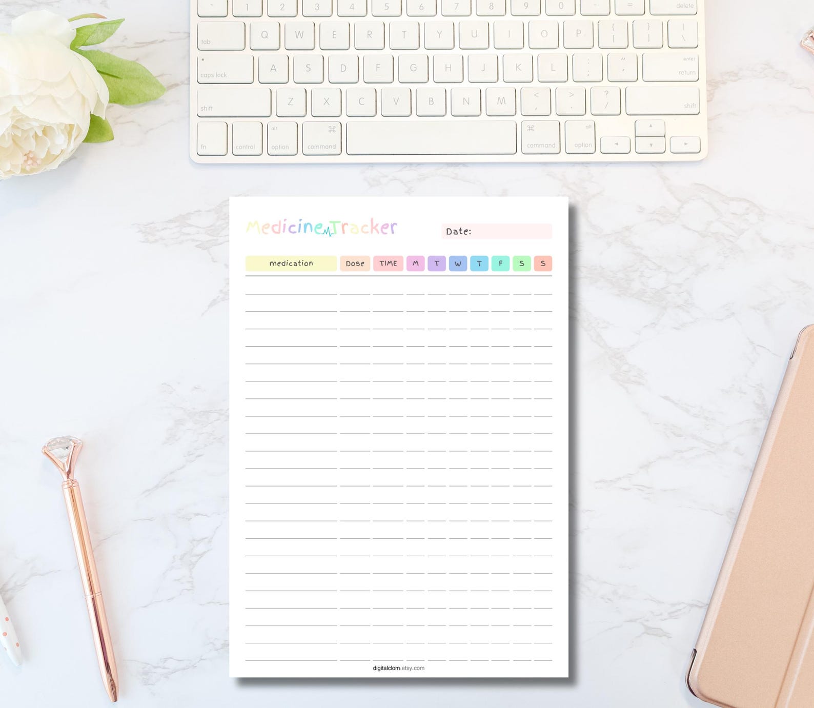 Medication Tracker, Printable Easy Medicine Chart, Weekly Medication ...